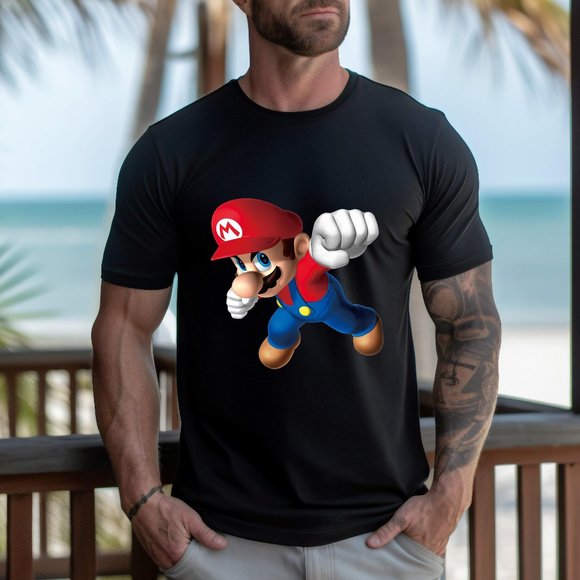Gildan | Shirts | Super Mario 3d Mario Fist Punch Portrait Unisextee ...